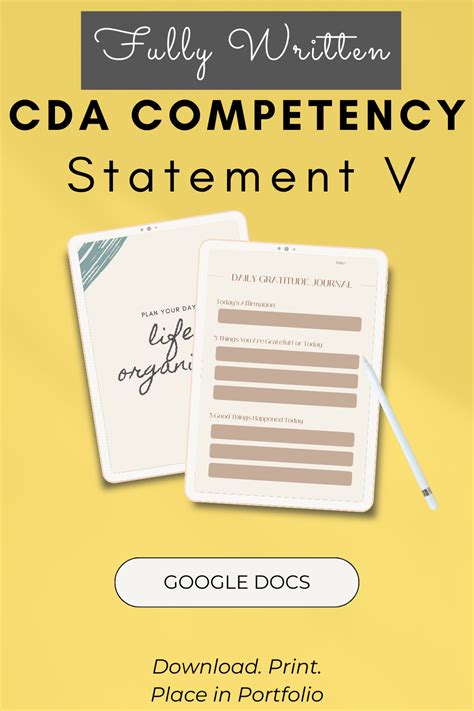 Cda Competency Statement V Rc V For Your Cda Teaching Portfolio