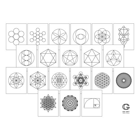Sacred Geometry Svg Sacred Geometry Art Bundle Spiritual SVG PNG Minimalist Geometric Svg