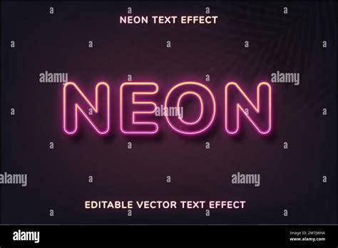 Editable Neon Text Effect Vector Template Stock Vector Image Art Alamy