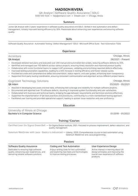 1 Successful Qa Automation Tester Resume Example And Writing Tips For 2024