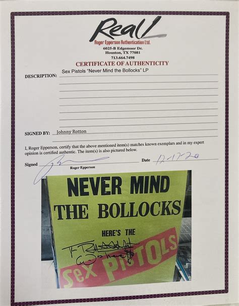 Lot 283 The Sex Pistols Nmtb Sleeve Signed By