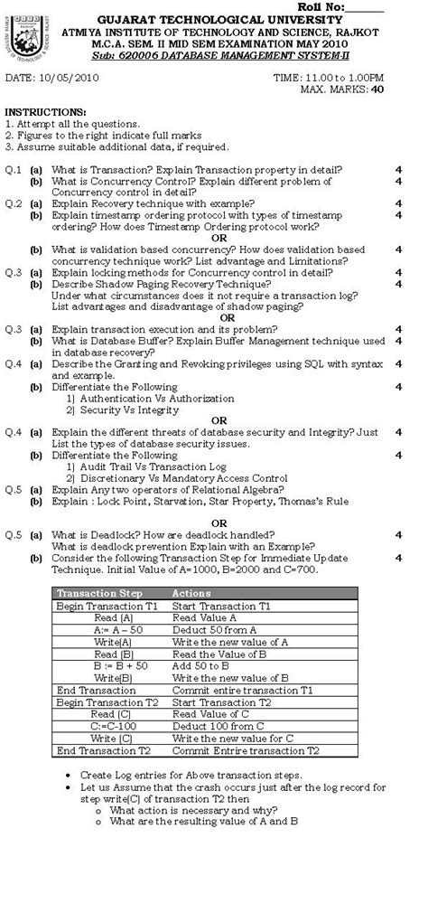 2010 gtu mca material for dbms ii