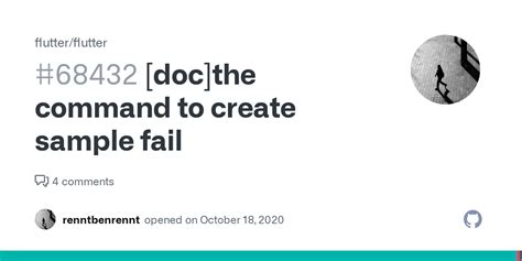 Doc The Command To Create Sample Fail · Issue 68432 · Flutterflutter