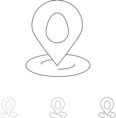 Location Pin Map Easter Bold And Thin Black Line Icon Set 15509282 Vector Art At Vecteezy