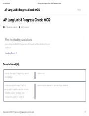 Analyzing AP Lang Unit Progress Check MCQ Flashcards Course Hero