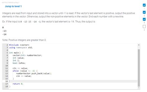 Solved Integers Are Read From Input And Stored Into A Vector