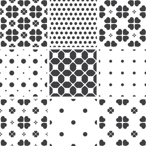 Set Of Monochrome Geometric Seamless Universal Patterns Tiling 344876 Vector Art At Vecteezy