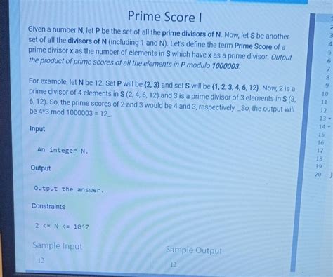 Solved Given A Number N Let P Be The Set Of All The Prime