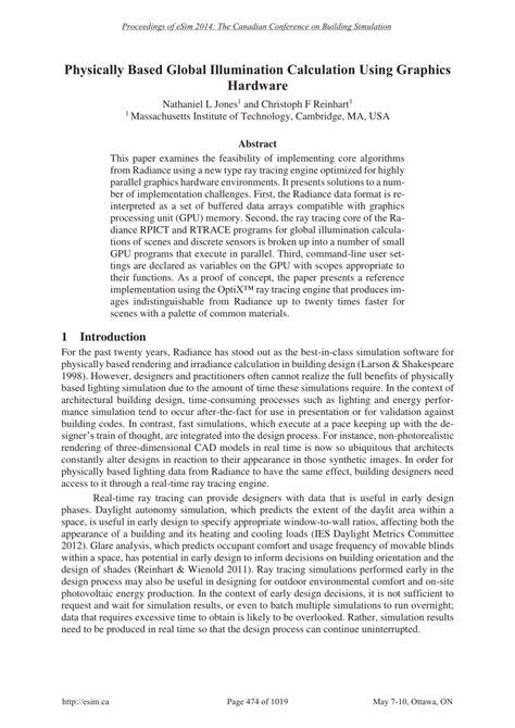 pdf physically based global illumination calculation using graphics