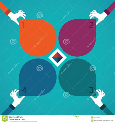 Abstract Vector 4 Steps Infographic Template In Flat Style For Layout Workflow Scheme Numbered