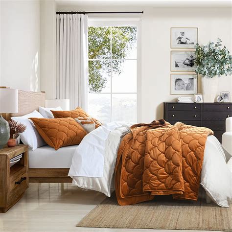 Horimote Home Velvet Quilt Set Queen Size Caramel Gold Luxury Velvet