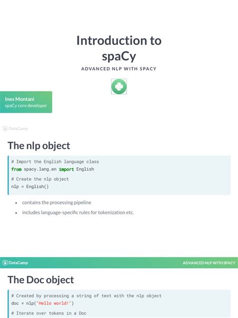 Introduction To Spacy Ines Montani Pdf Part Of Speech Morphology