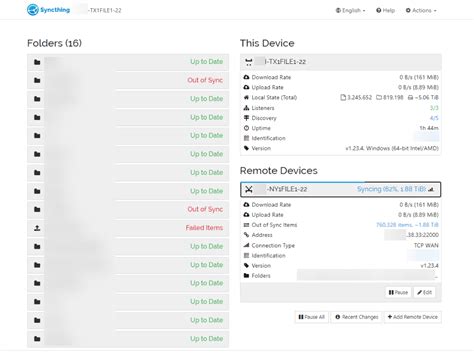 Both Remote Devices Reporting Out Of Sync By About 750k Items
