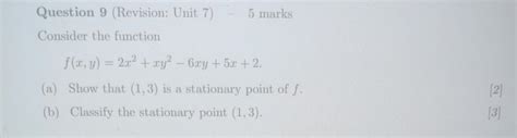 solved question 9 revision unit 7 5 marks consider the