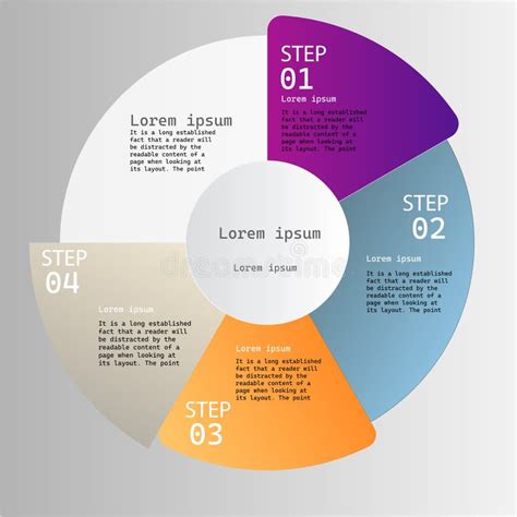 Infographic Circle Data Vector Template Process Concept Step For Strategy And Information Stock