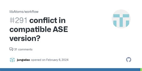 Conflict In Compatible Ase Version · Issue 291 · Libatomsworkflow