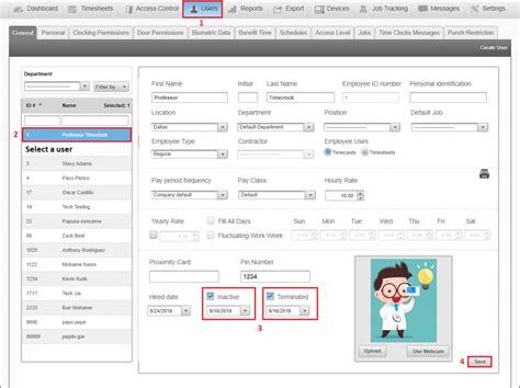 Inactivate Terminate An Employee EasyClocking Help Guide