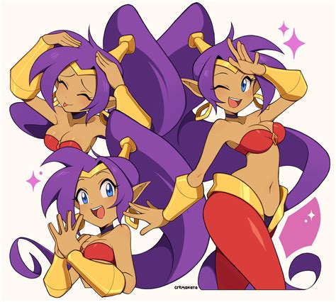 Cremanata Shantae Shantae Series Absurdres Highres 1girl Ah Eto Bleh Meme Bandeau