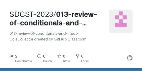 Github Sdcst 2023013 Review Of Conditionals And Input Colecollector 013 Review Of