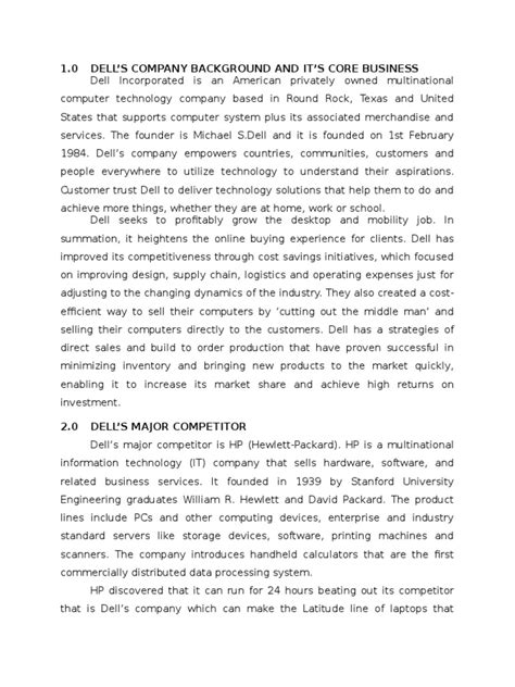 Stid Group Assignment Dell Pdf Dell Hewlett Packard