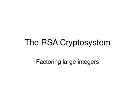 PPT The RSA Cryptosystem PowerPoint Presentation Free Download ID 9113724