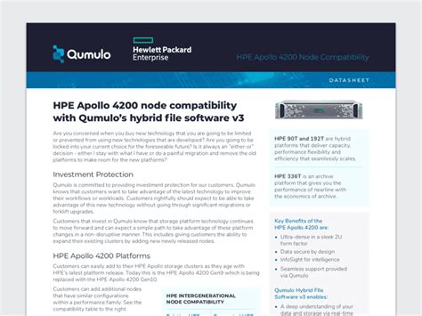 Hpe Apollo 4200 Node Compatibility Qumulo