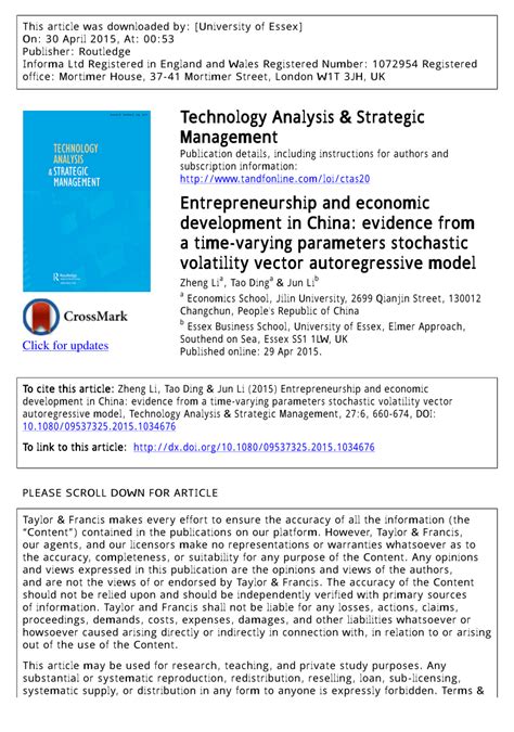 [pdf] Entrepreneurship And Economic Development In China Evidence From A Time Varying