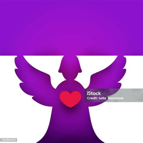 현대 종이 컷 스타일에 빨간 하트 천사의 실루엣 휴일 추상적 배경 미니멀 한 크리스마스 아트 구성 배너 카드 커버용 템플릿 디자인입니다 벡터 만화 일러스트레이션 개념에 대한