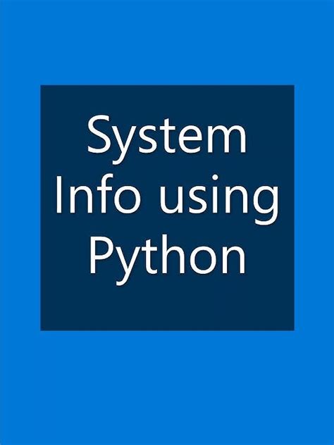 Python Short Get System Info Easily Pythonshorts Programmingtips Youtube