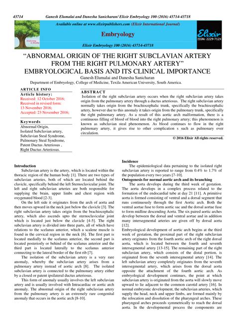Pdf “abnormal Origin Of The Right Subclavian Artery From The Right Pulmonary Artery