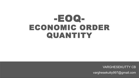 Eoq Economic Order Quantity Pptx