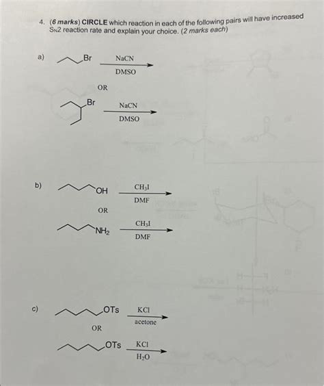 Solved 4 6 Marks Circle Which Reaction In Each Of The