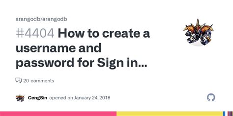 How To Create A Username And Password For Sign In ArangoDB Web