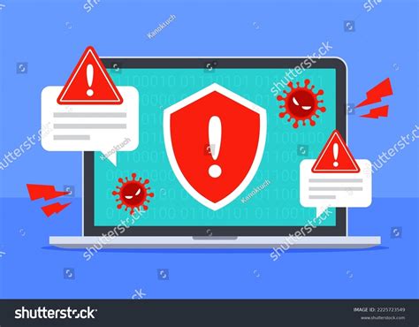 Computer Virus Attack On Laptop System Stock Vector Royalty Free 2225723549 Shutterstock