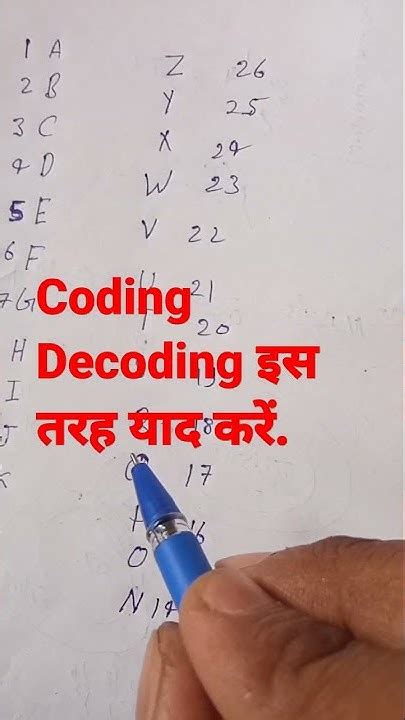 Coding Decoding अल्फाबेट नंबर याद करने का सही तरीका Youtube
