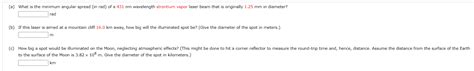 solved a ﻿what is the minimum angular spread in rad ﻿of