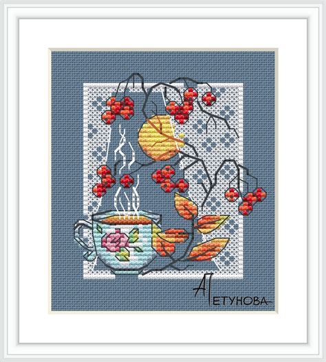 Вышивка крестом осень схема №186