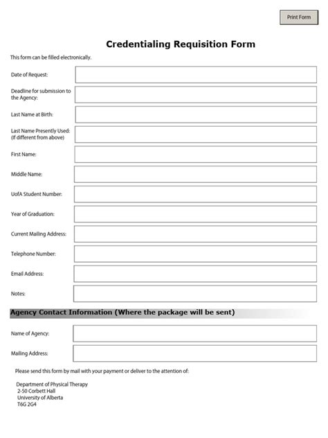 Credentialing Form Pdf