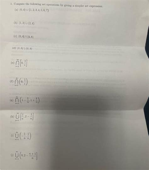 Solved E ⋂i 1∞[0 I1] F ⋂i 1∞ 0 I1 G ⋂n 1∞ 1−n1 1 N1