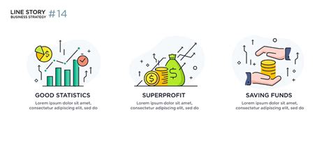 비즈니스 컨셉의 일러스트 레이션 컨셉 세트입니다 워크플로 성장 그래픽 비즈니스 개발 이정표 스타트업 선형 그림 아이콘 인포그래픽 방문 페이지 사이트 인쇄 포스터입니다 라인