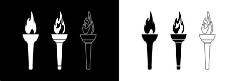 Olympic Torch Icon On White And Black Background 27788630 Vector Art At Vecteezy