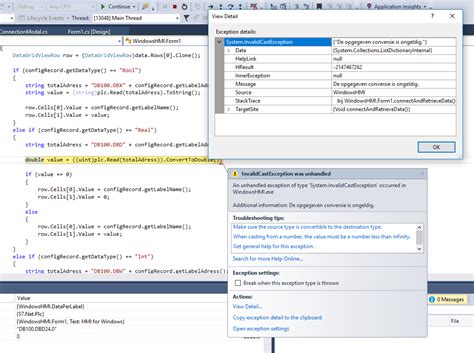 C Getting Error When Try Casting Plc Values Stack Overflow