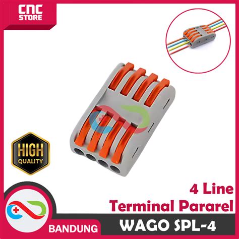 Parallel Terminal 4 Line Connection Connector Block Wago Spl 4 Shopee Malaysia