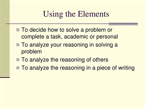 Ppt The Elements Of Reasoning Powerpoint Presentation Free Download