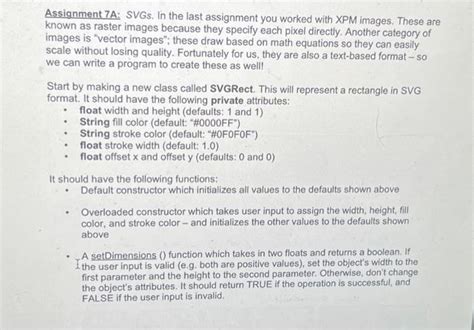 Solved Assignment A SVGs In The Last Assignment You Chegg