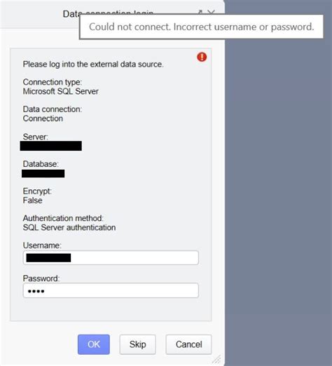 why does tibco spotfire web player complain about incorrect username or