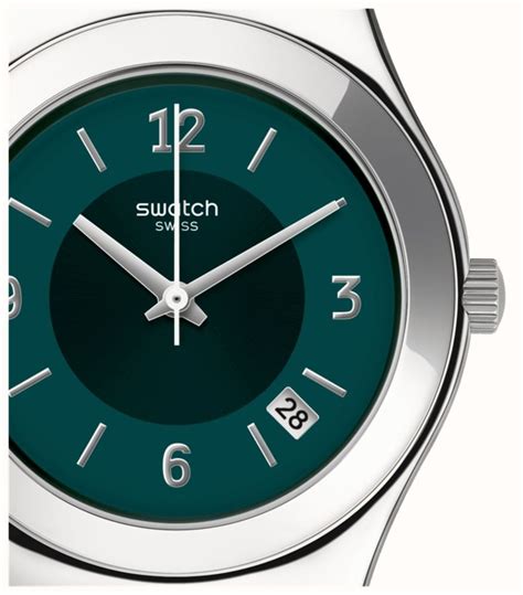 Swatch Middlesteel（33毫米）绿色表盘不锈钢表链 Yls468g First Class Watches™ Chn