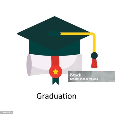 졸업 벡터 플랫 아이콘 디자인 그림입니다 흰색 배경에 기호 Eps 10 파일 교육에 대한 스톡 벡터 아트 및 기타 이미지 교육 대학교 던지기 Istock