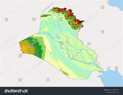 High Detailed Vector Iraq Physical Map Stock Vector Royalty Free 2152906185 Shutterstock