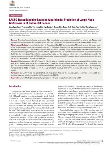 Pdf Original Article Lasso Based Machine Learning Algorithm Dokumen